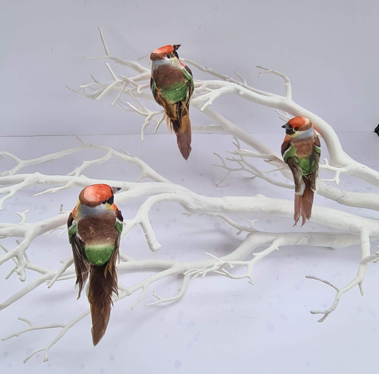 3 Artificial Realistic Brown Feather Garden Fake Clip Birds | Etsy UK