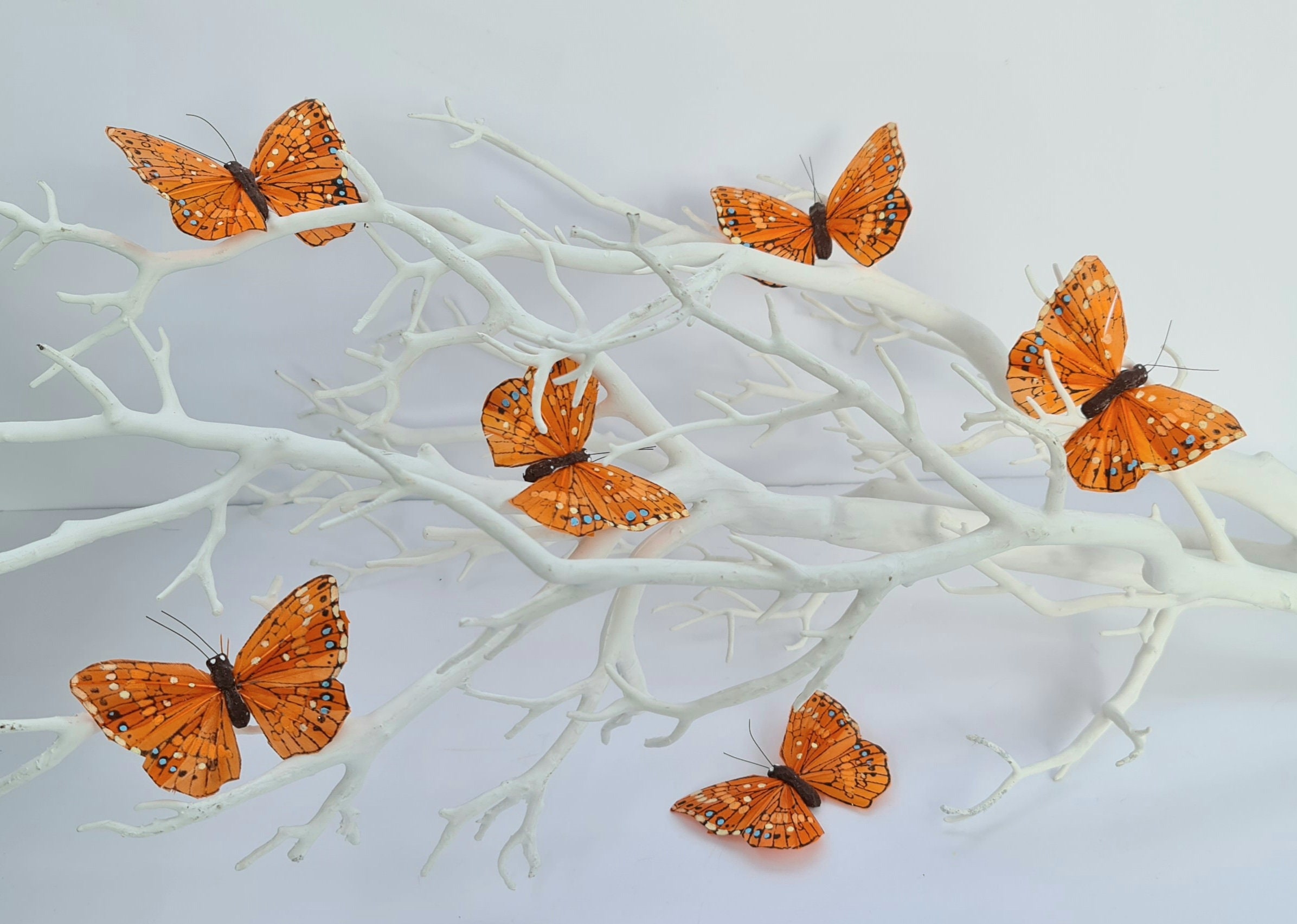 6 Fake Artificial Realistic Feather Butterfly Butterflies | Etsy