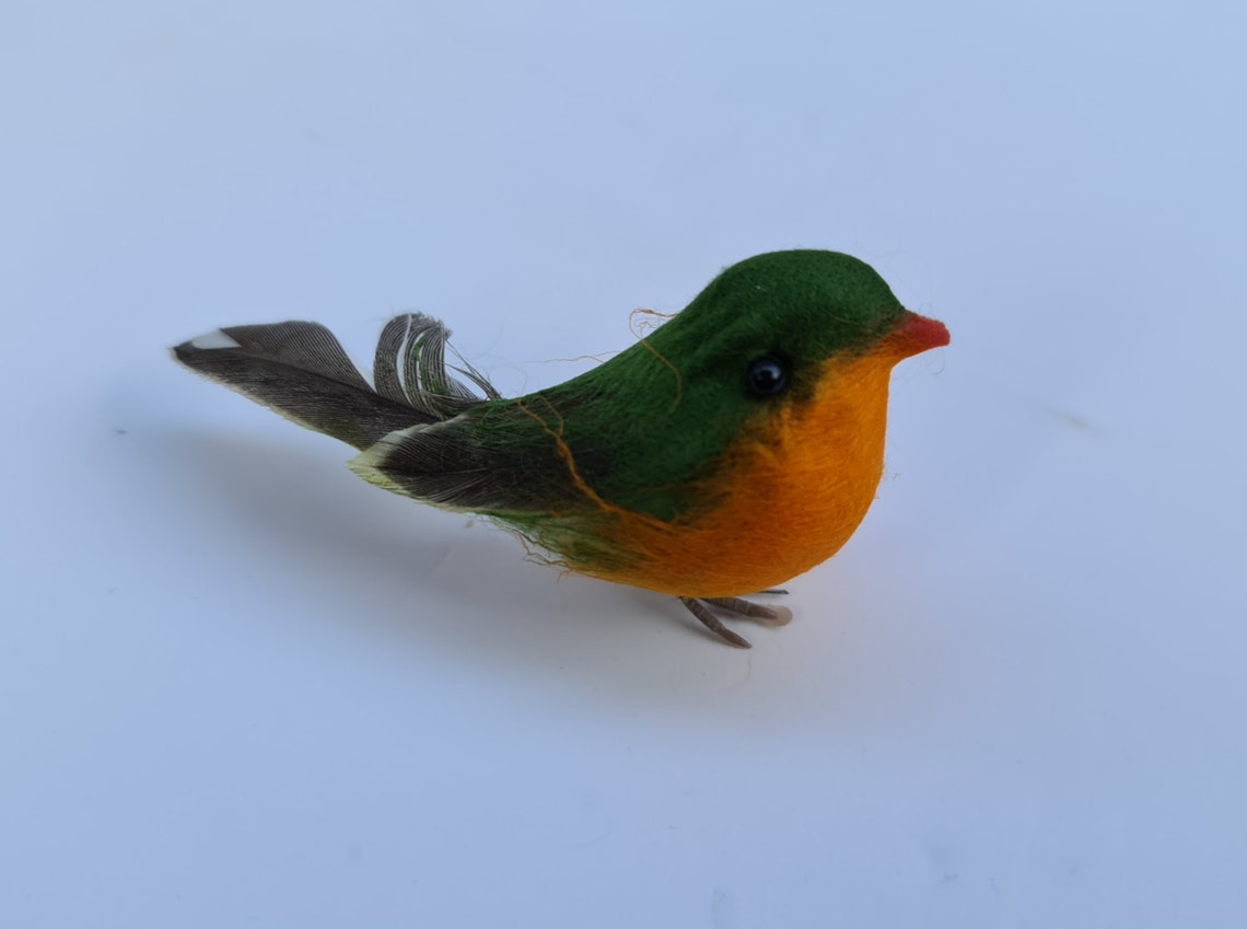 6 Artificial Woodland Robins Natural Feathered Garden Foam - Etsy