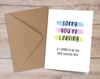 Funny farewell card | Etsy