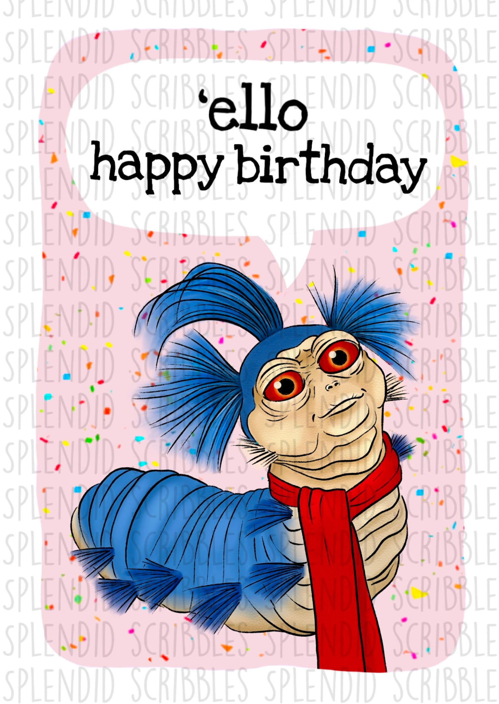 Labyrinth worm A6 greeting card Birthday card labyrinth | Etsy