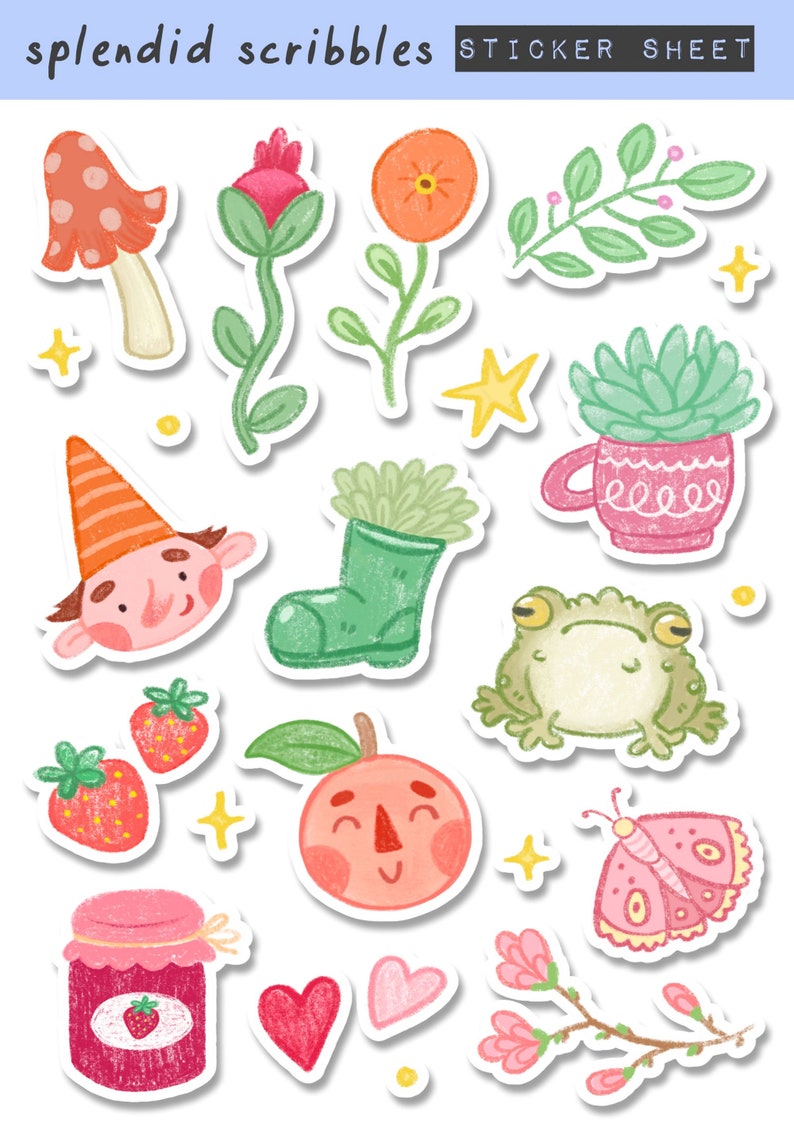 Cute garden stickers nature planner stickers cute sticker | Etsy