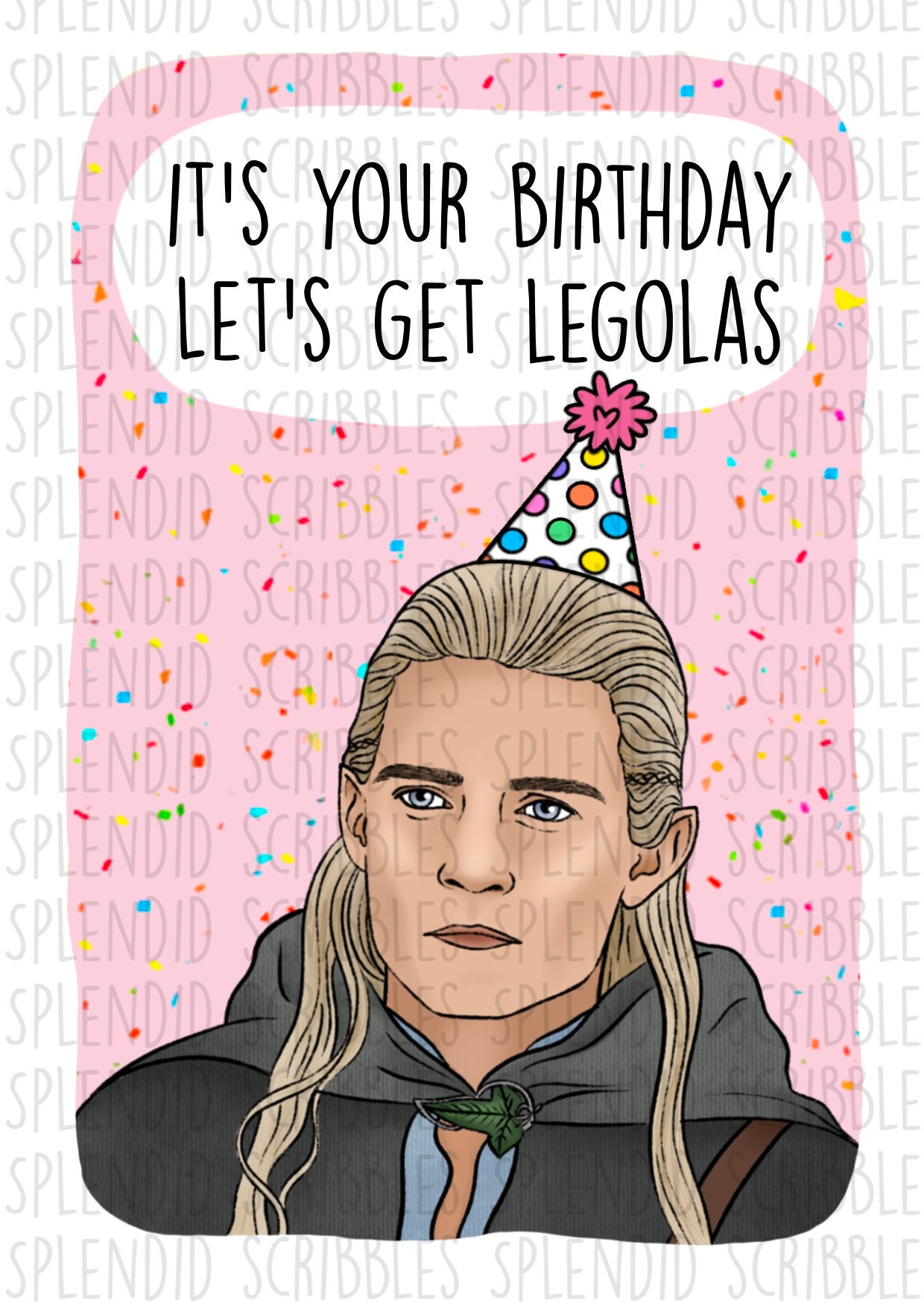 Legolas greeting card birthday card lotr card pop culture | Etsy