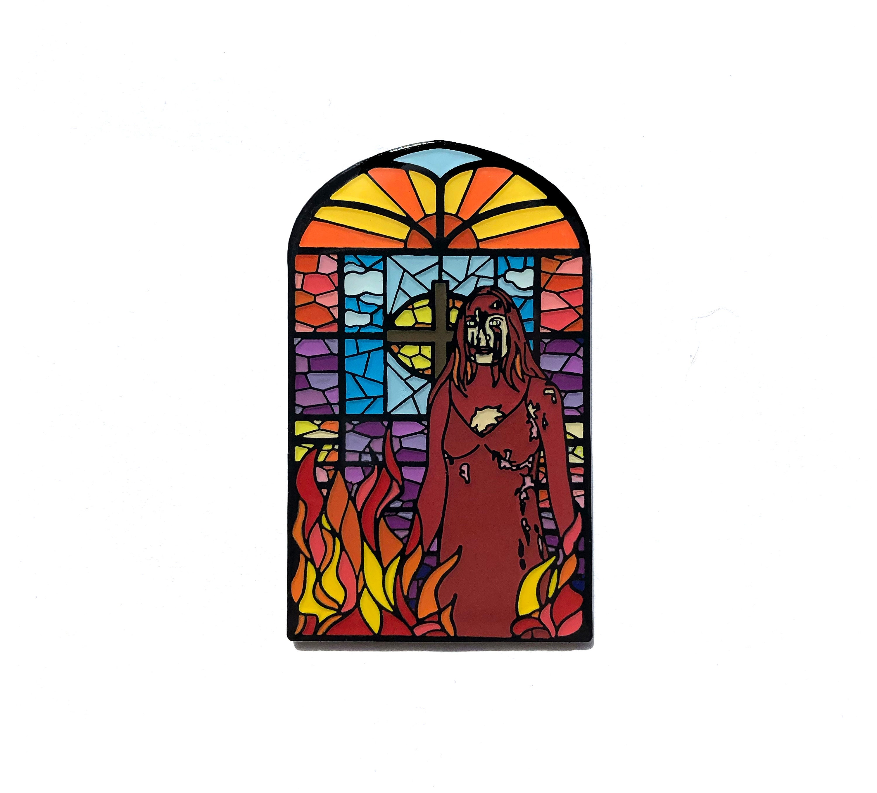 Carrie Stained Glass Enamel Pin - Light - Etsy