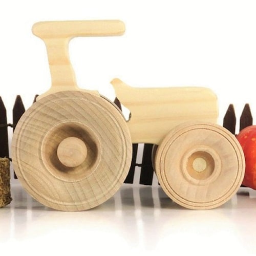 Handmade Wooden Farm Tractor and Wagon Toy - Etsy