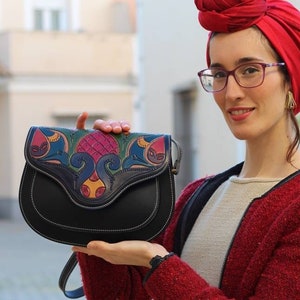 Hand Tooled Leather Purse, Hand Made Crossbody Bag, Unique Al Andalus ...
