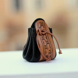 Leather Drawstring Pouch, Coin Pouch, Money Pouch, Coin Purse, Gift Bag ...