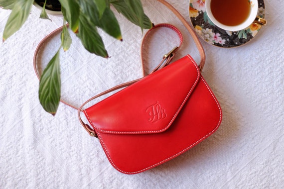 Red Leather Crossbody Purse for Women Envelope Leather - Etsy