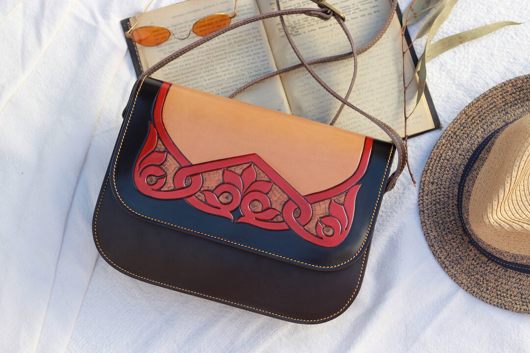 Handcrafted Leather Celtic Pattern Bag, Stylish Accessory Gift for ...