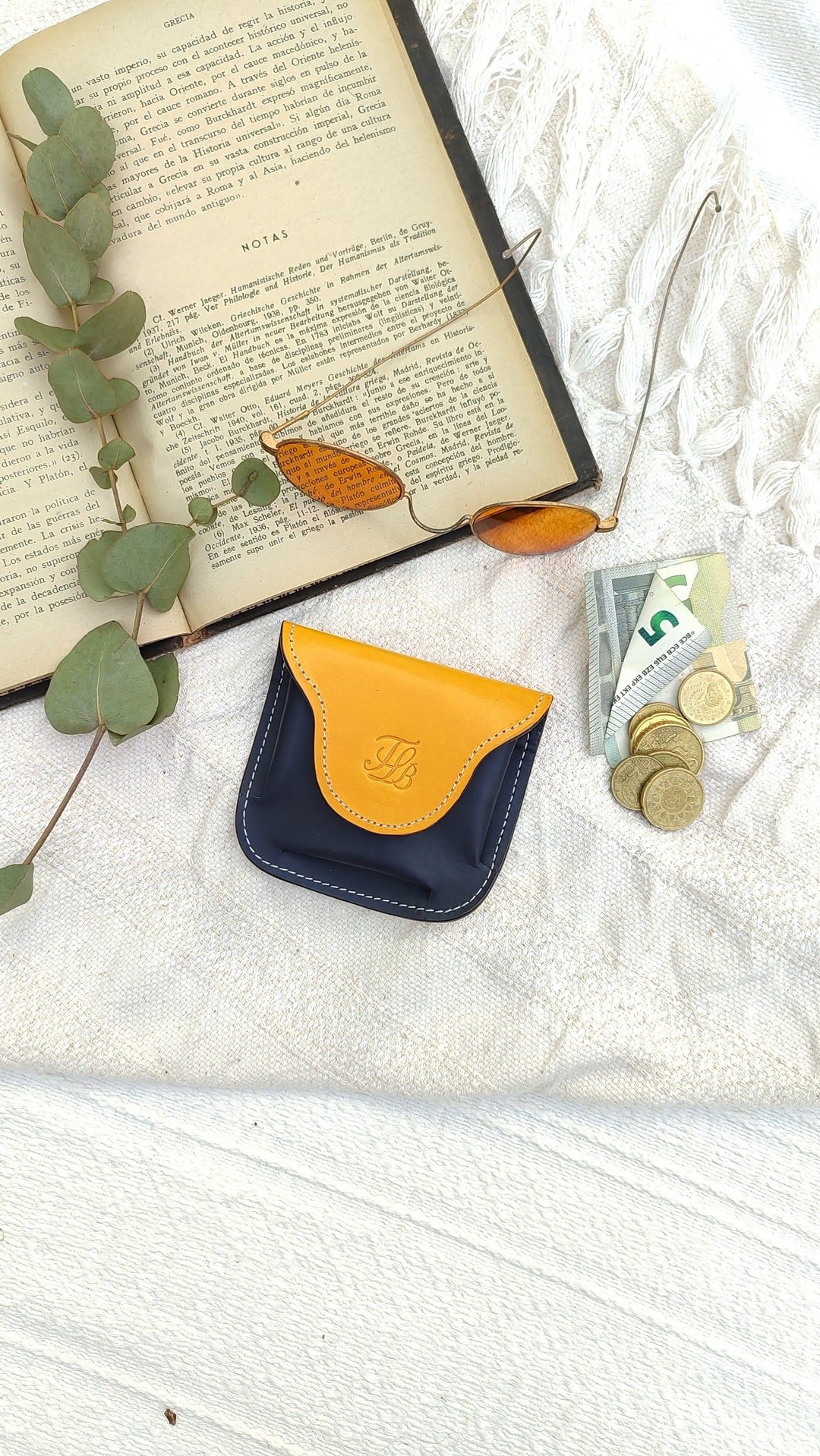 Cash Envelope Wallet, Small Leather Coin Purse, Leather Coin Pouch ...