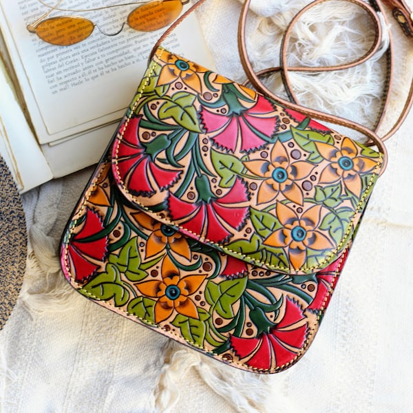 Floral Print Handbag - Etsy
