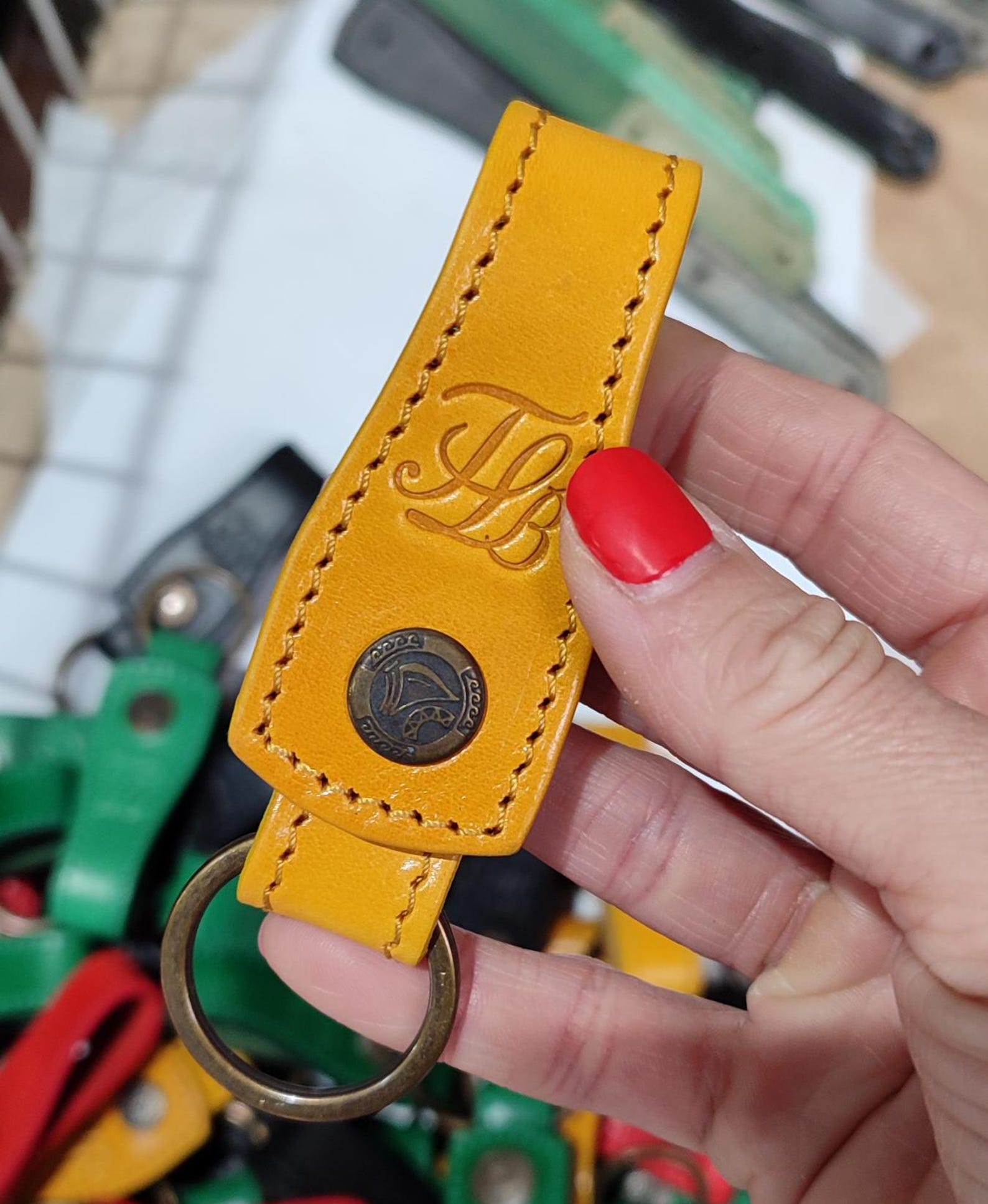 Handcrafted Leather Key Holder, Stylish Keychain, Genuine Leather ...