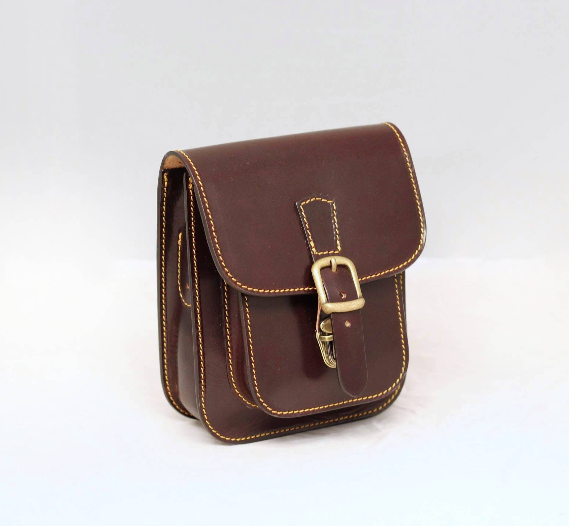 Small Cowhide Leather Handbag With Adjustable Strap and Lock - Etsy