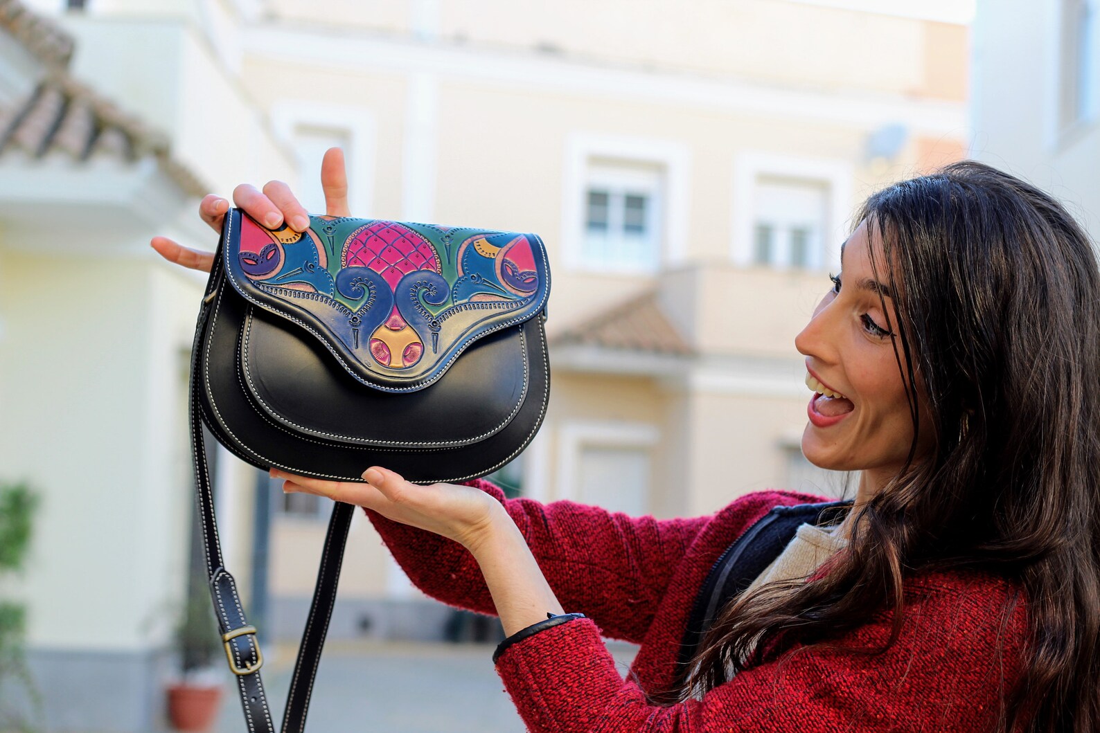 Hand Tooled Leather Purse Hand Made Crossbody Bag Unique Al - Etsy