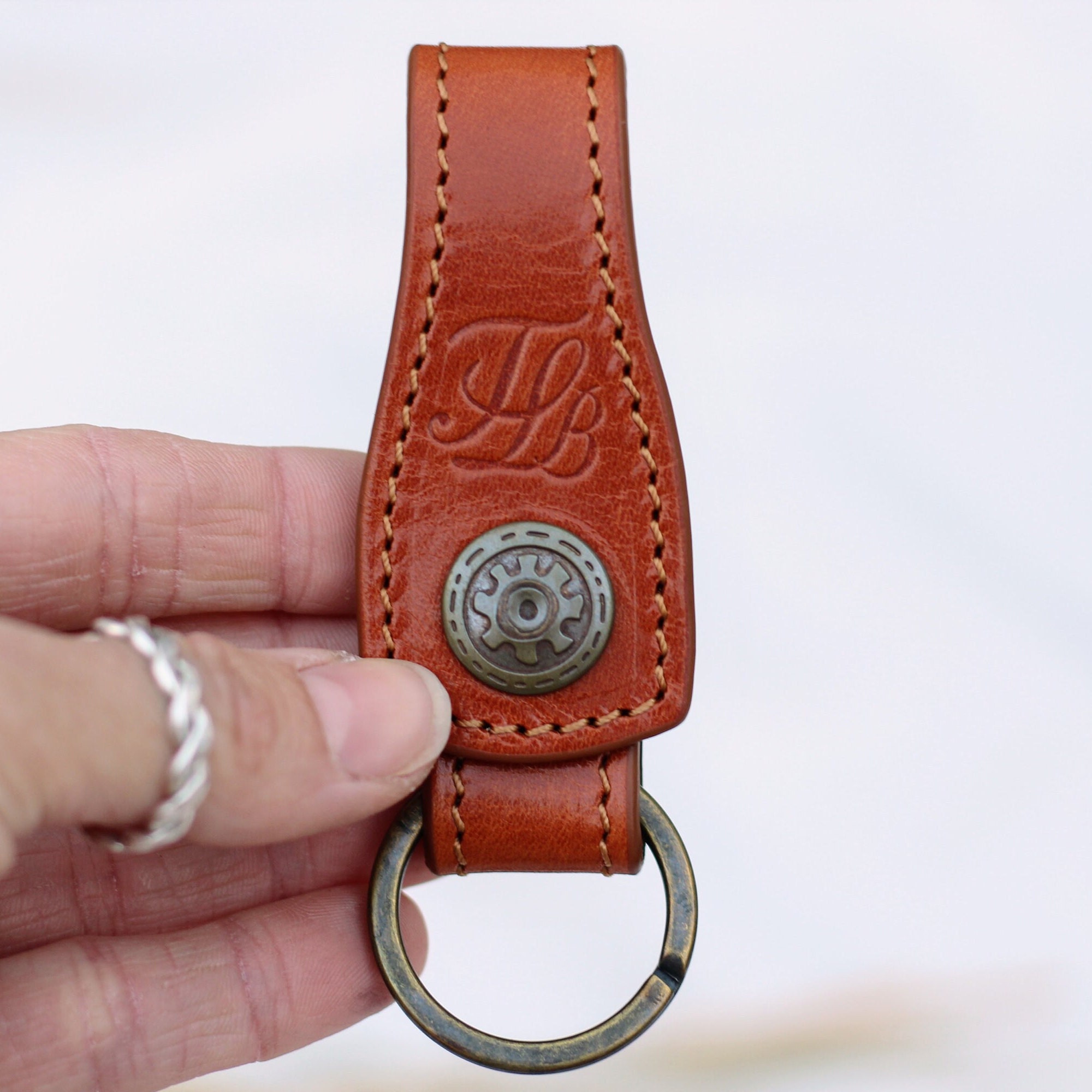 Handcrafted Leather Key Holder, Stylish Keychain, Genuine Leather ...