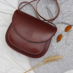 Timeless Design Cocoa Brown Full Grain Leather Crossbody Bag for Women ...