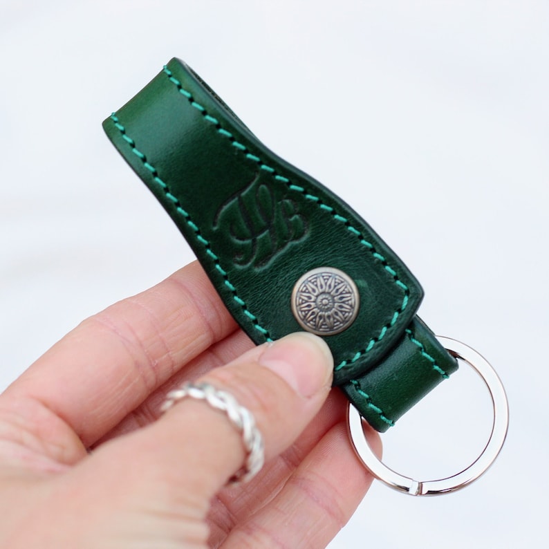 Handcrafted Leather Key Holder, Stylish Keychain, Genuine Leather ...
