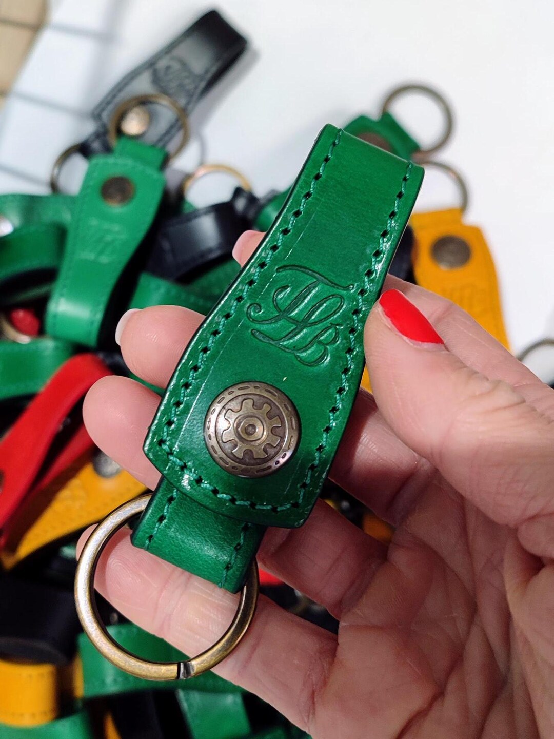 Leather Belt Key Holder, Key Fob & Key Ring for Belt Loop, Durable ...