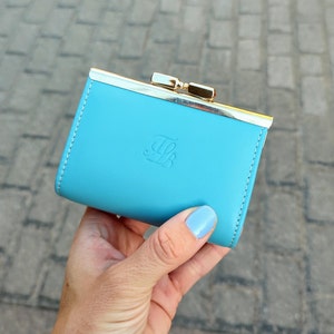 Clasp Coin Purse, Vintage Style Leather Coin Purse, Kiss Lock Wallet ...