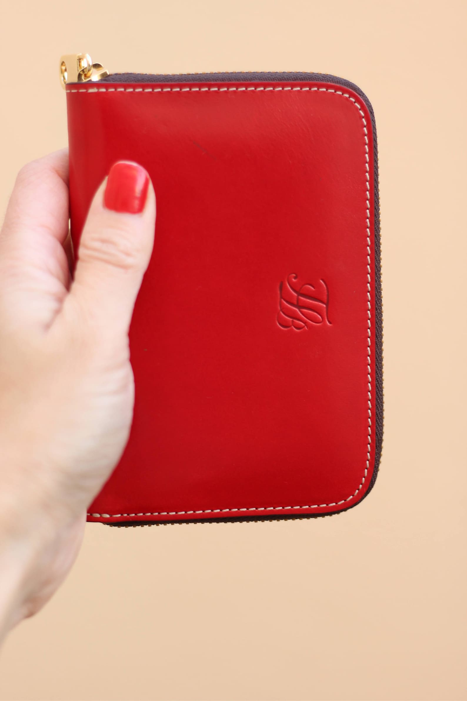 Red Leather Wallet Women Leather Wallet Minimalist Wallet - Etsy