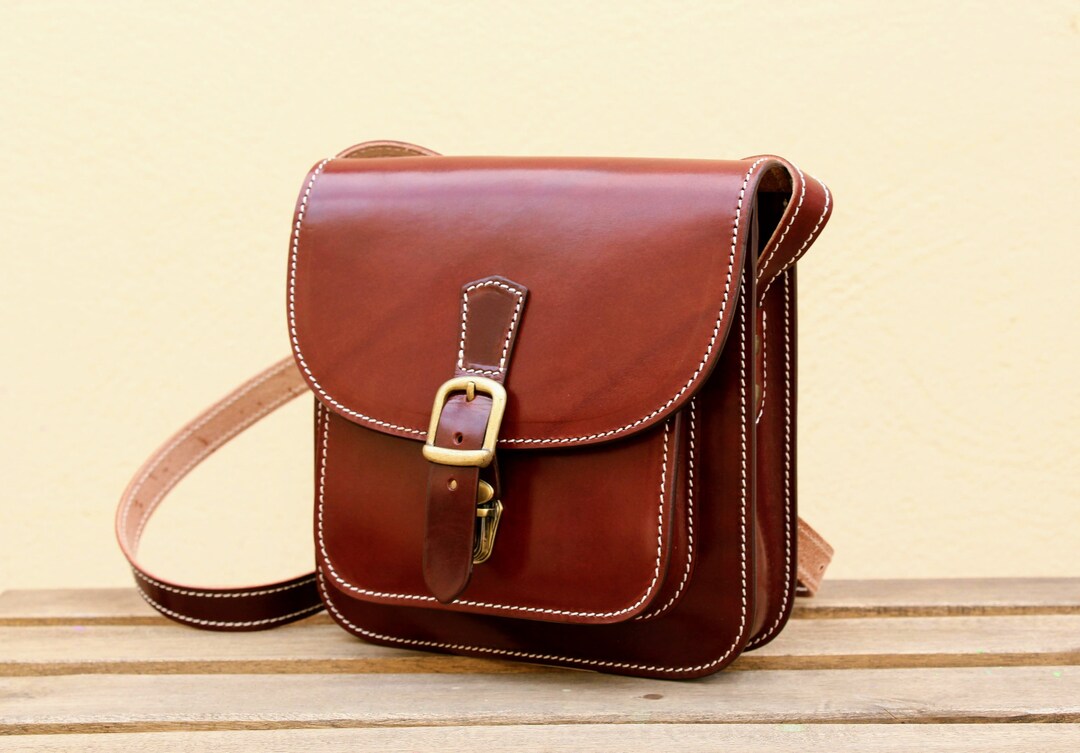 Small Messenger Leather Bag, Leather Handbag for Him, Leather Satchel ...