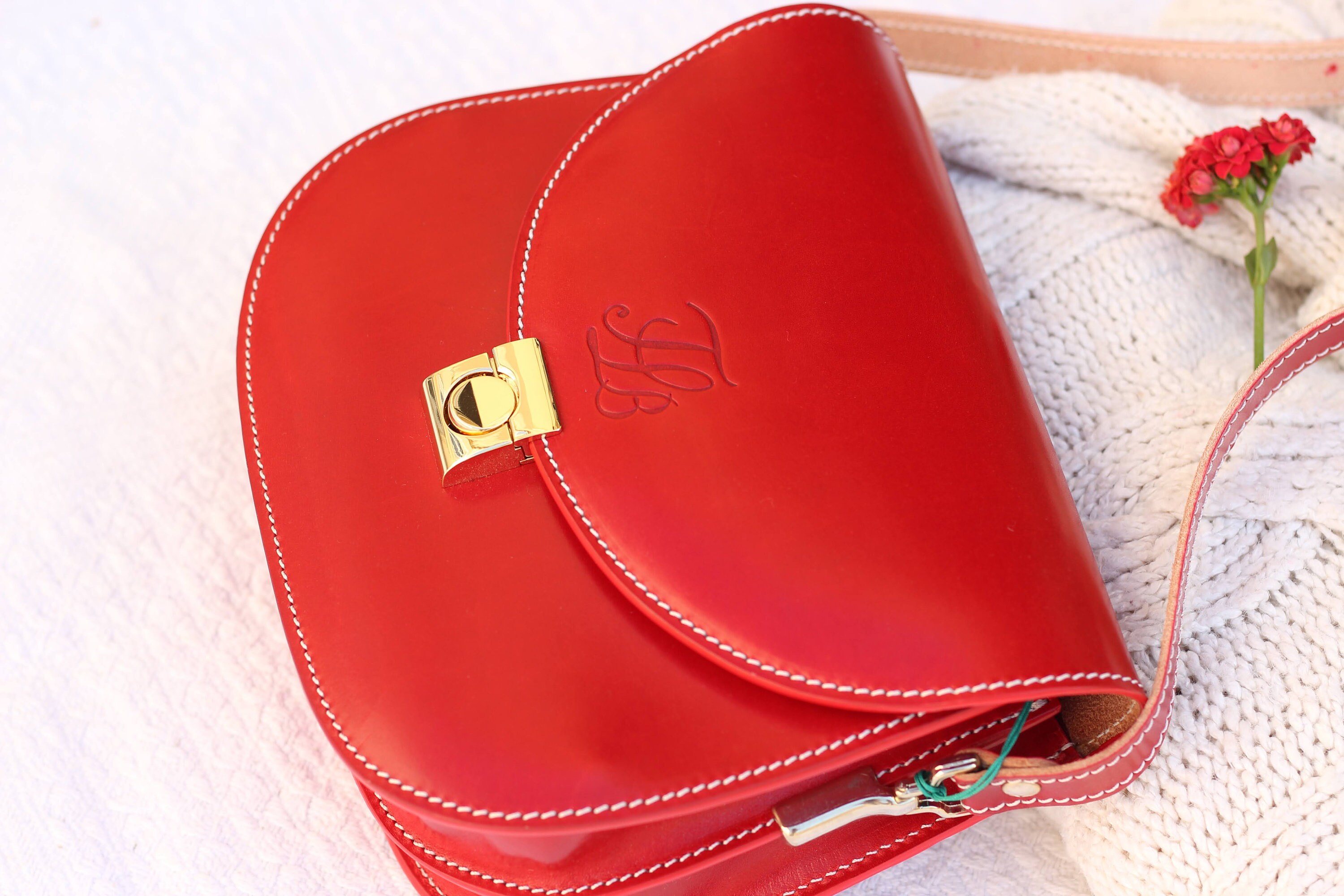 Red Purse Crossbody Leather Purse Leather Handbag Leather | Etsy