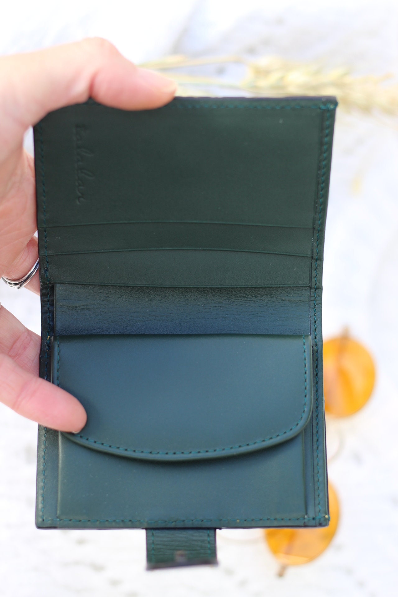 Leather Leaves Pattern Wallet Bifold Wallet for Women Unique - Etsy