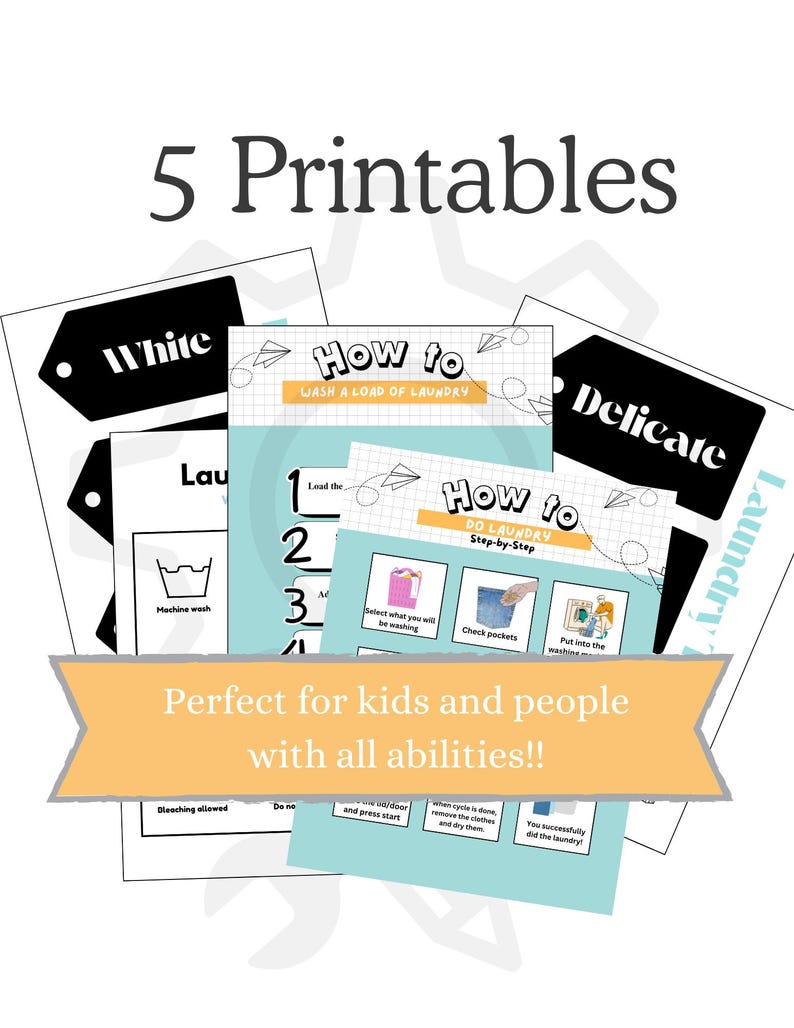 How to Do the Laundry Wall Printables/ Visual Aid and Support for Kids ...