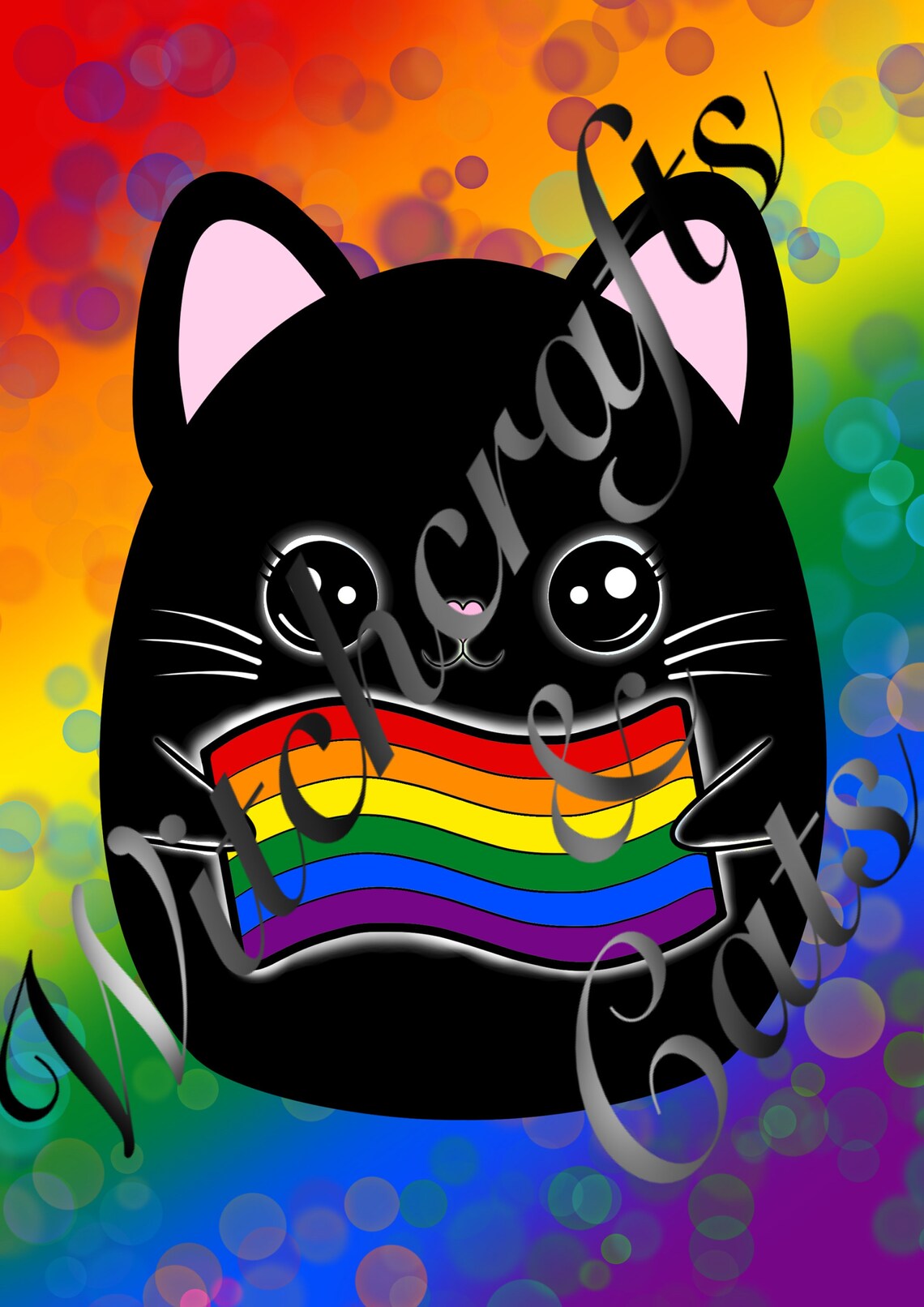 Lgbtq Print Cat Print Pride Flag Cat Etsy