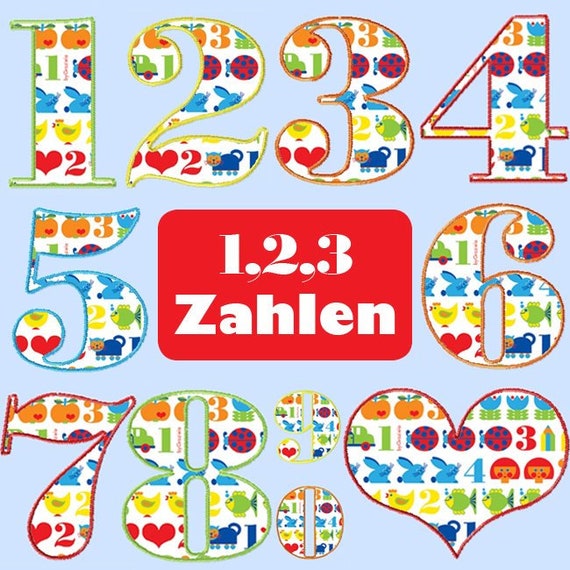 123 Zahlen Stickdatei embroidery | Etsy