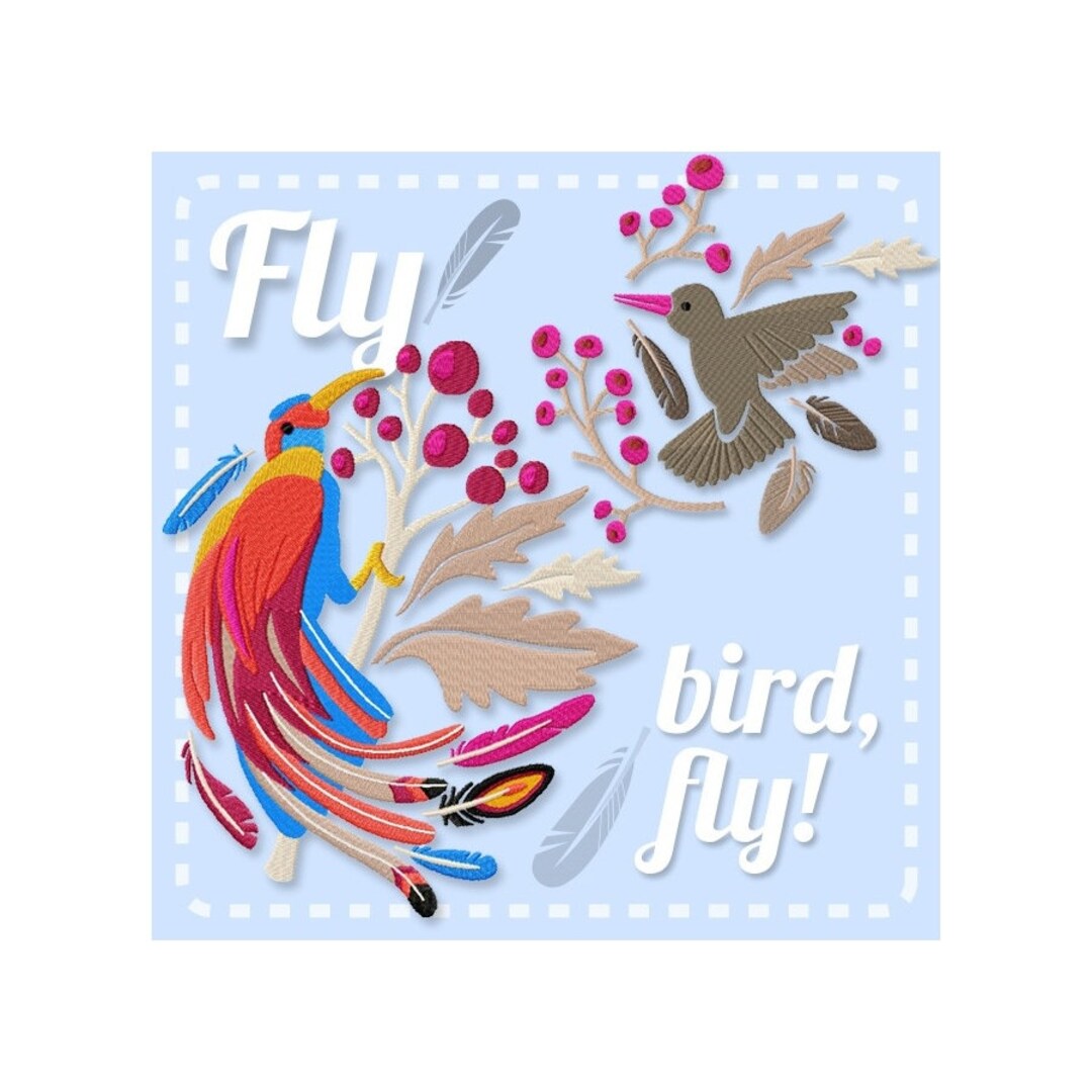 Fly Bird, Fly - Embroidery File - Embroidery - Etsy