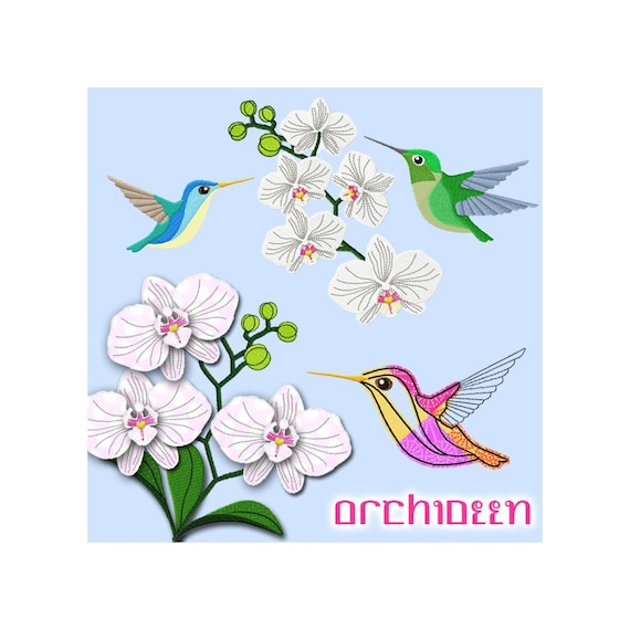Orchids Embroidery File Embroidery - Etsy