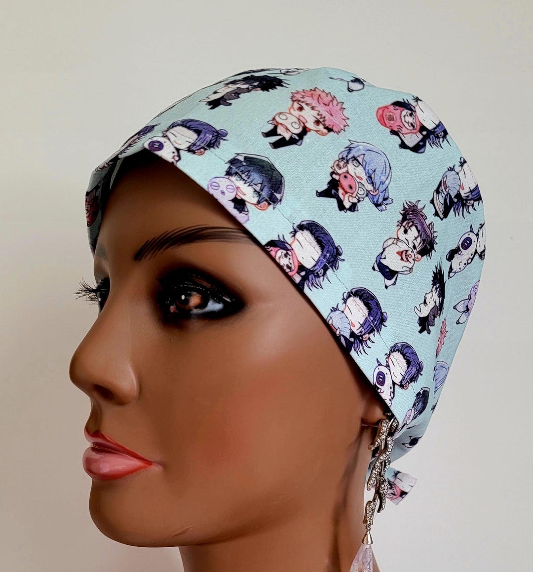 Anime Blue Scrub Cap-men and Women (unisex)one Size Scrub Hat-unisex ...