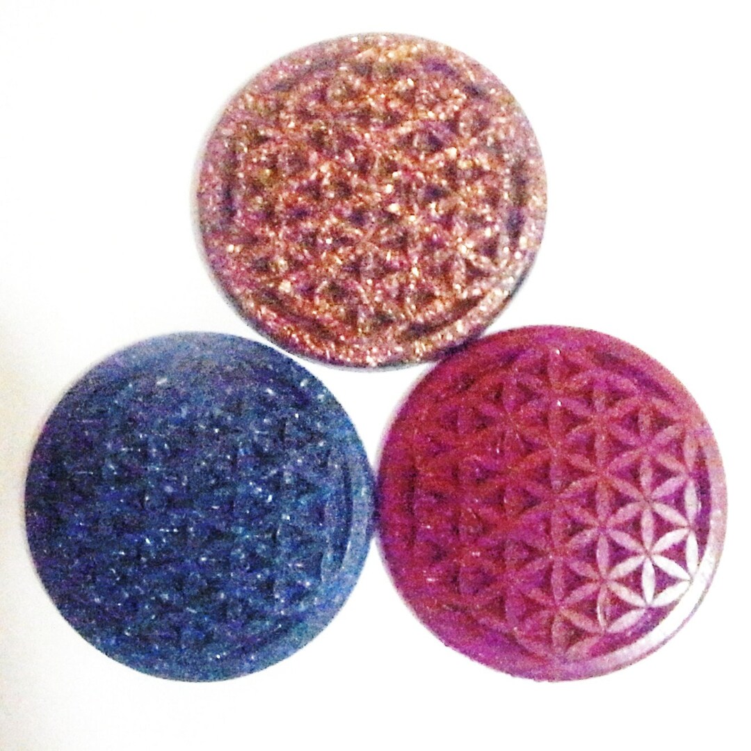 Orgonite Flower of Life Energy Disc powerful - Etsy