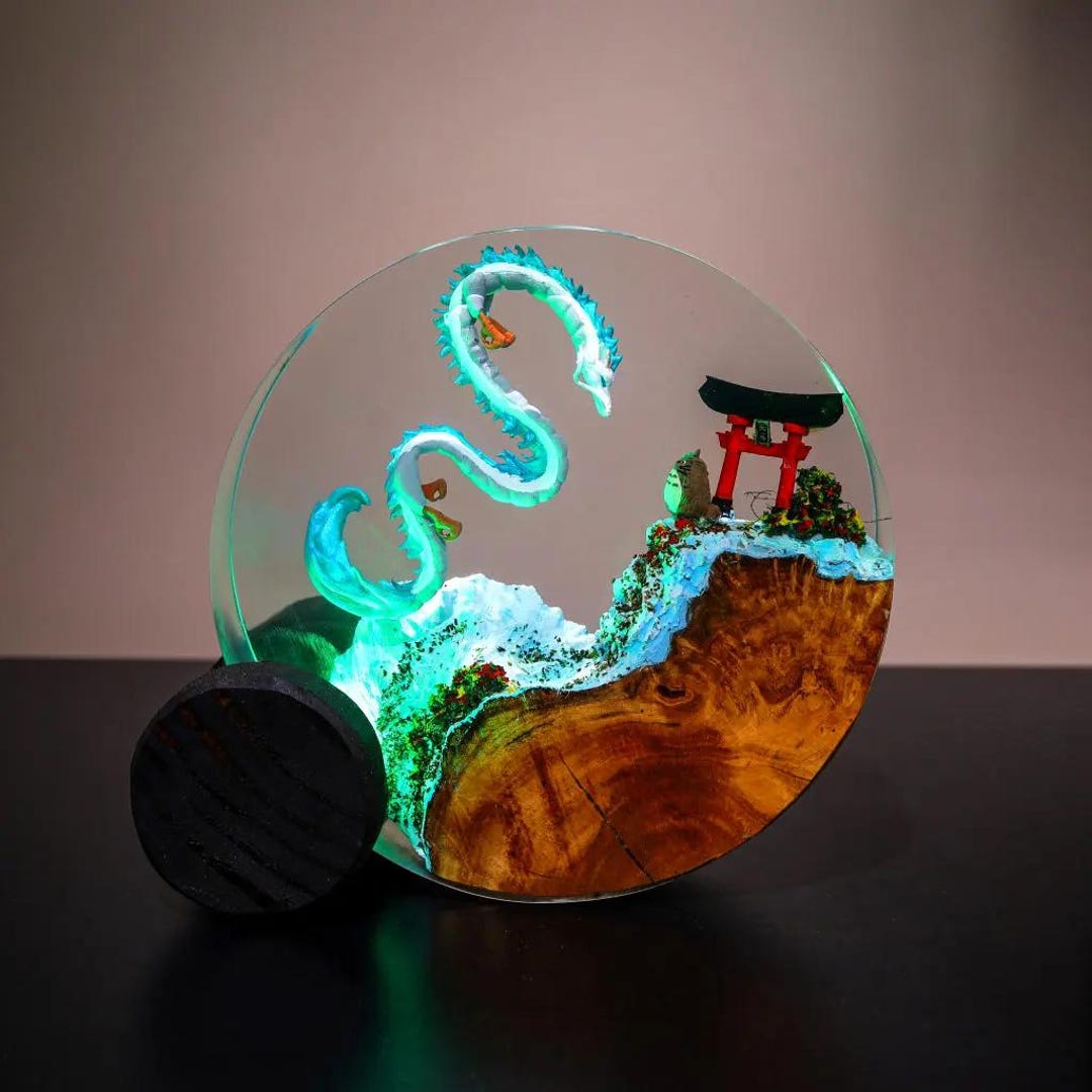 Ha.ku Tot/oro Torii Gate Resin Lamp, Custom Anime Epoxy Art Lamp ...