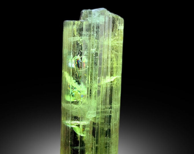 Transparent Yellow Color Heliodor With Black Tourmaline, Beryl Var ...