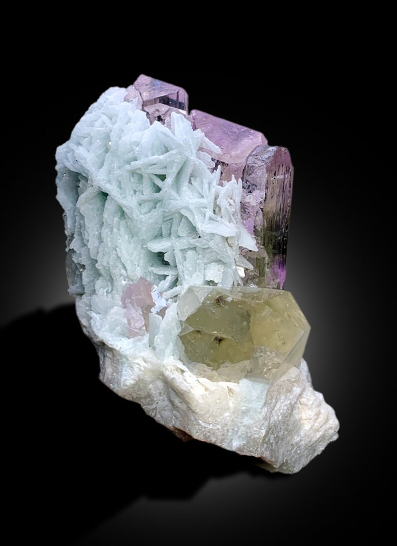 Kunzite Specimen With Quartz and Clevlandite Albite Bicolor - Etsy
