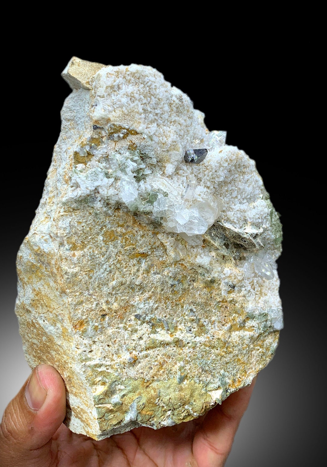 Rare Anatase Crystals With Quartz on Matrix, Anatse Specimen, Raw ...