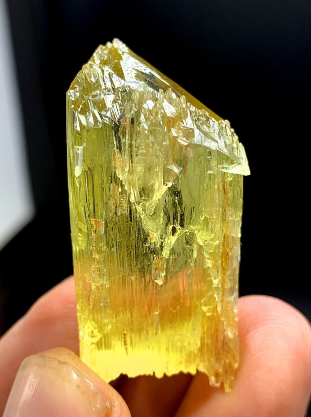 Natural Yellow Kunzite, Triphane Kunzite Crystal With Complex ...
