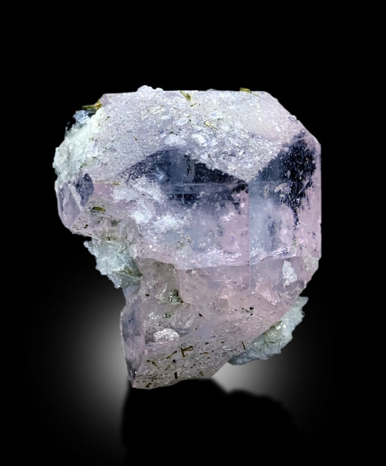 Aquamorganite Crystal, Green Tourmalines, Morganite Var Aquamarine ...