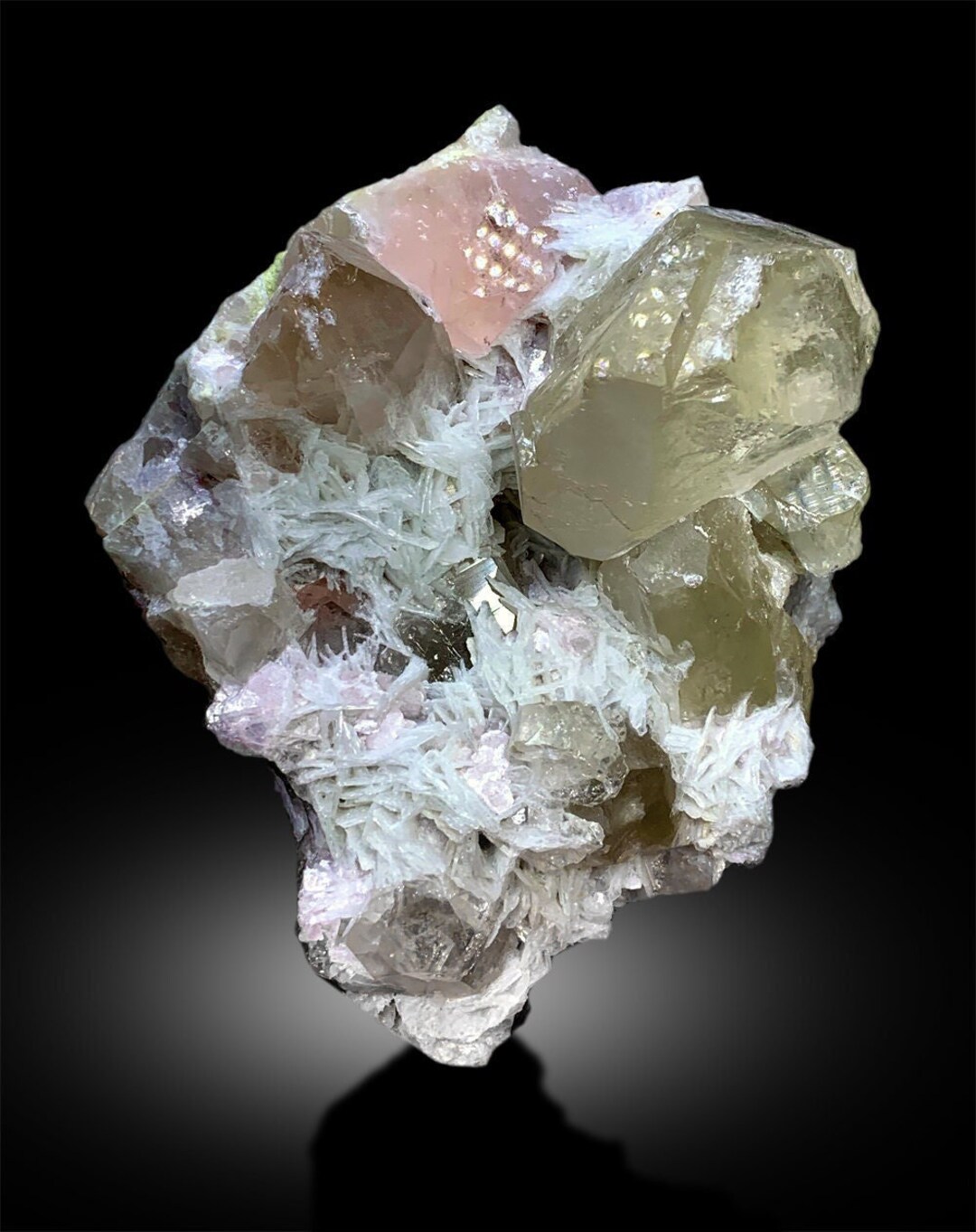 Pink Color Morganite Crystal With Quartz and Albite, Morganite Specimen ...