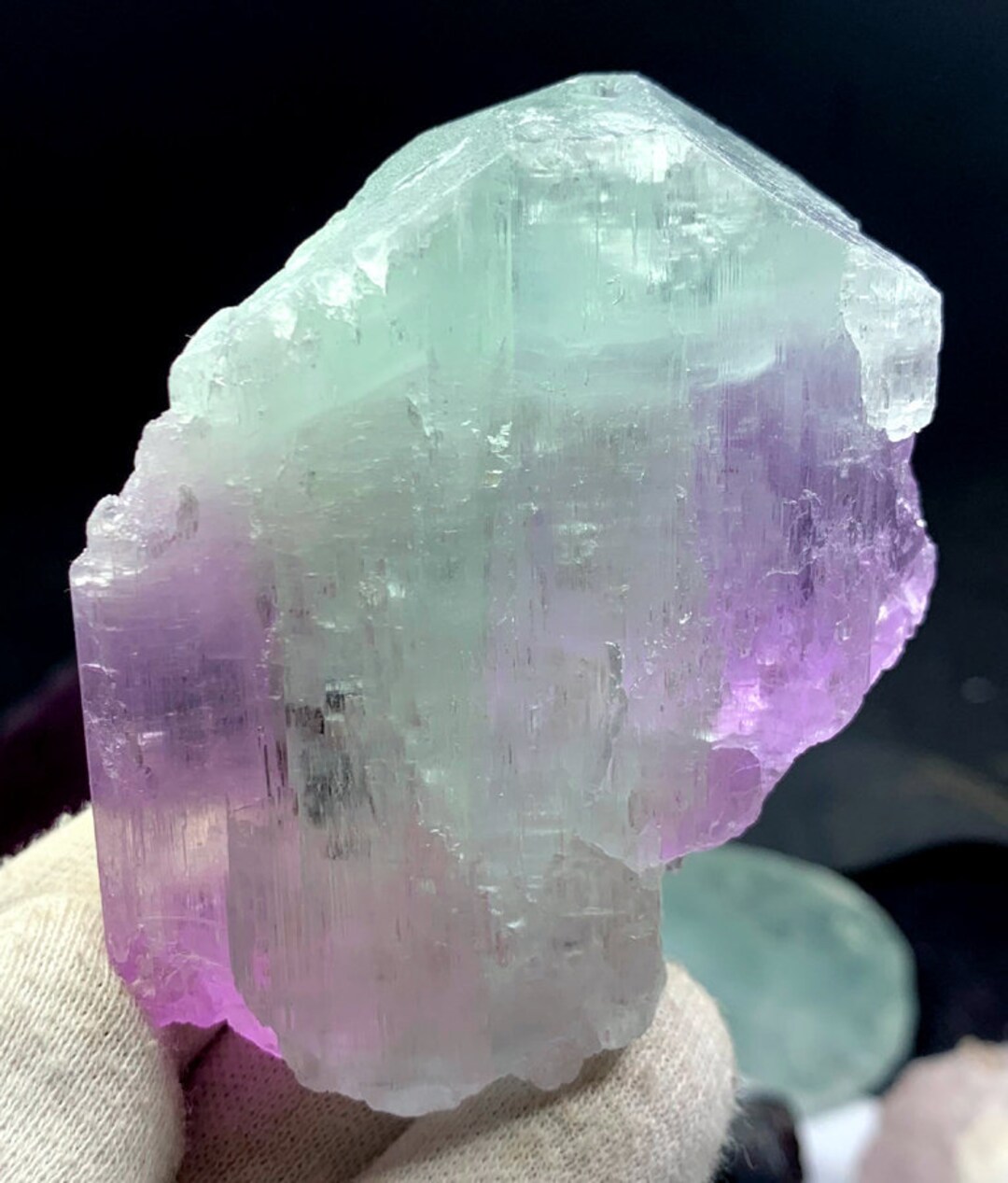 Natural Bi Color Kunzite Crystal From Afghanistan - 127 Gram , 68*55*19 ...