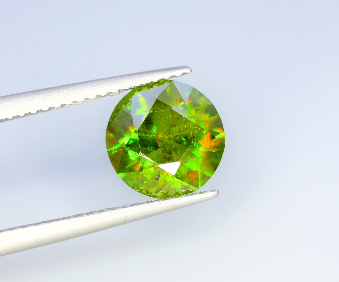 Round Cut Sphene Gemstone, Sphene Cut Stone, Fire Sphene, Titanite Sphene Gemstone, Sphene ...