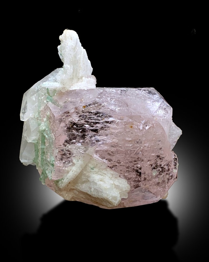 Pink Morganite With Green Tourmalines and Albite Morganite - Etsy