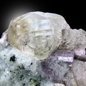 Morganite Specimen, Natural Morganite Crystal With Purple Apatite and ...