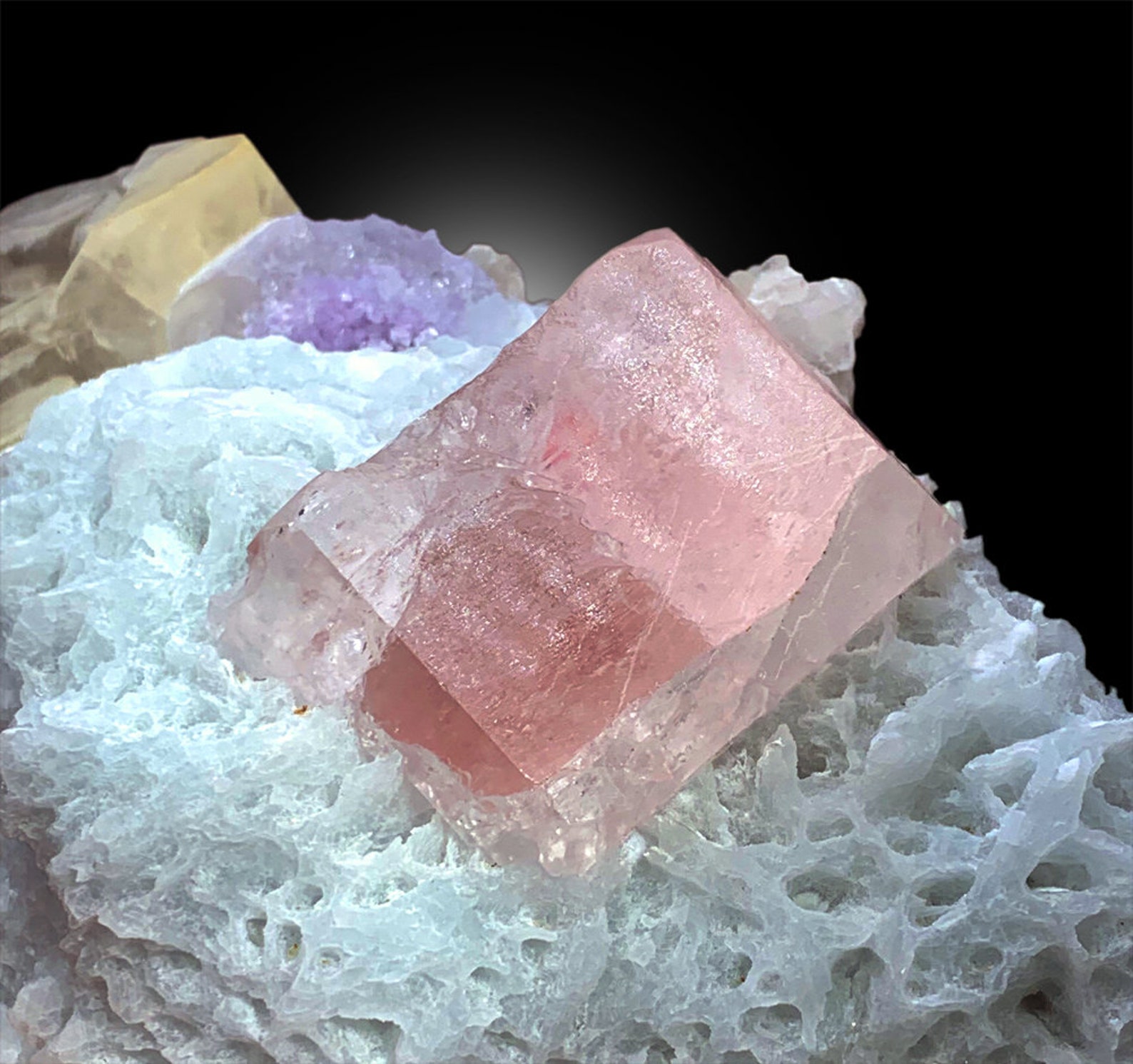 Pink Morganite With Pollucite and Quartz Morganite Specimen | Etsy