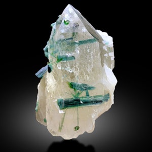 Indicolite Blue Color Tourmaline Crystals Inside Smoky Quartz ...