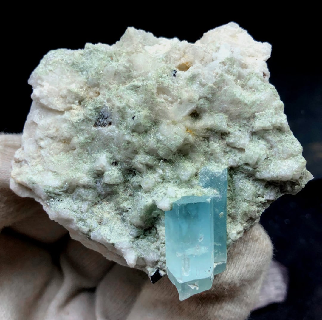 Natural Aquamarine Crystal on Matrix From Pakistan - 95 Gram , 72*68*21 ...