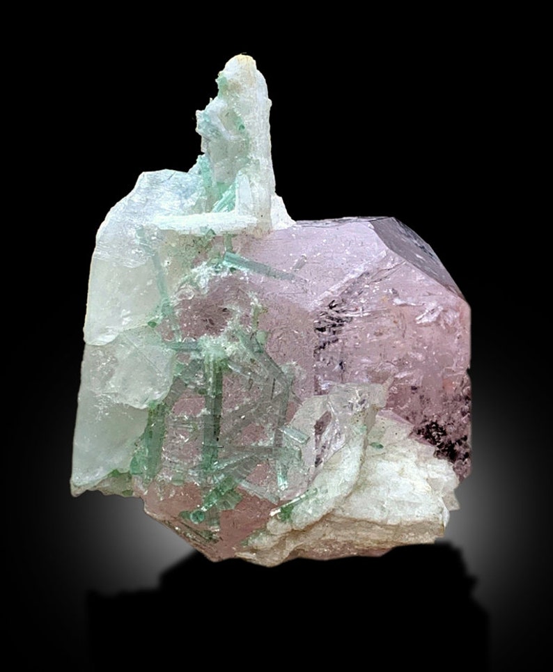 Pink Morganite With Green Tourmalines and Albite Morganite - Etsy