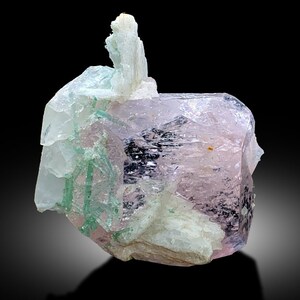 Pink Morganite With Green Tourmalines and Albite, Morganite Crystal ...